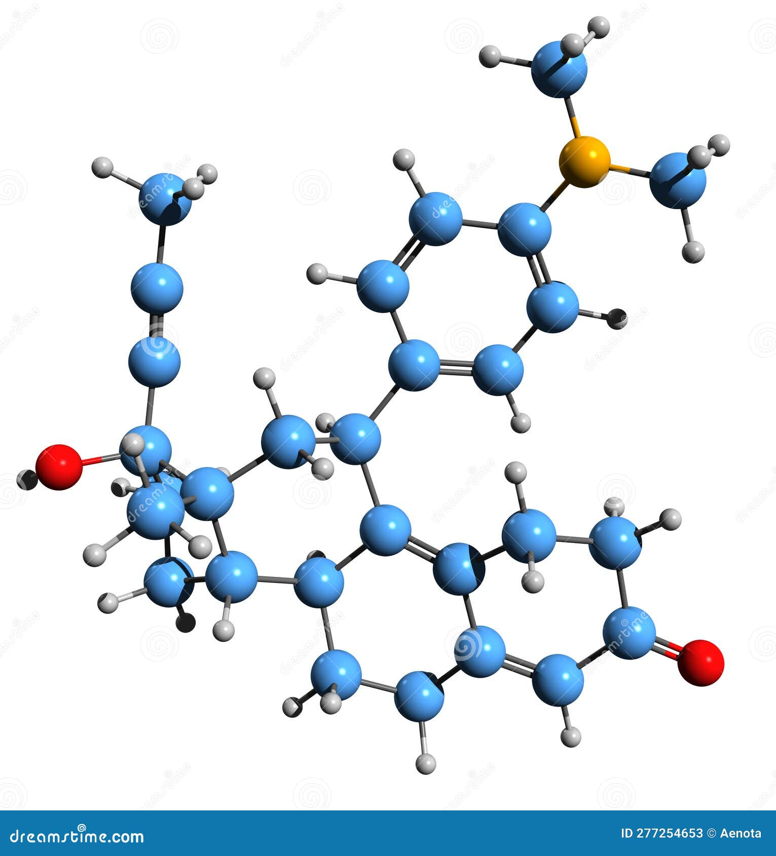 3D Image Of Progesterone Dioxime Skeletal Formula Royalty-Free Stock ...