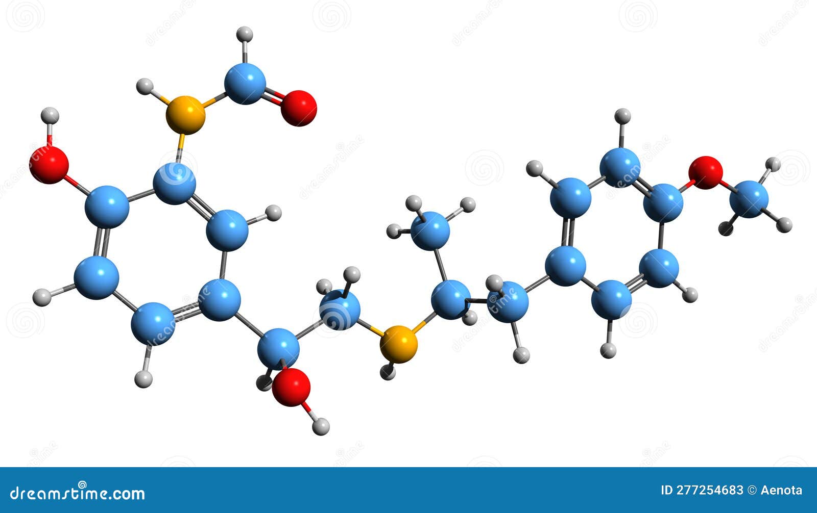 Formoterol Molecular Structure 3d, Flat Model, Eformoterol, Structural ...