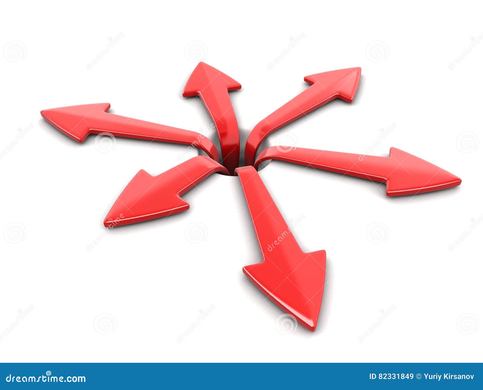 3d Image of Arrows in Different Directions Stock Illustration ...