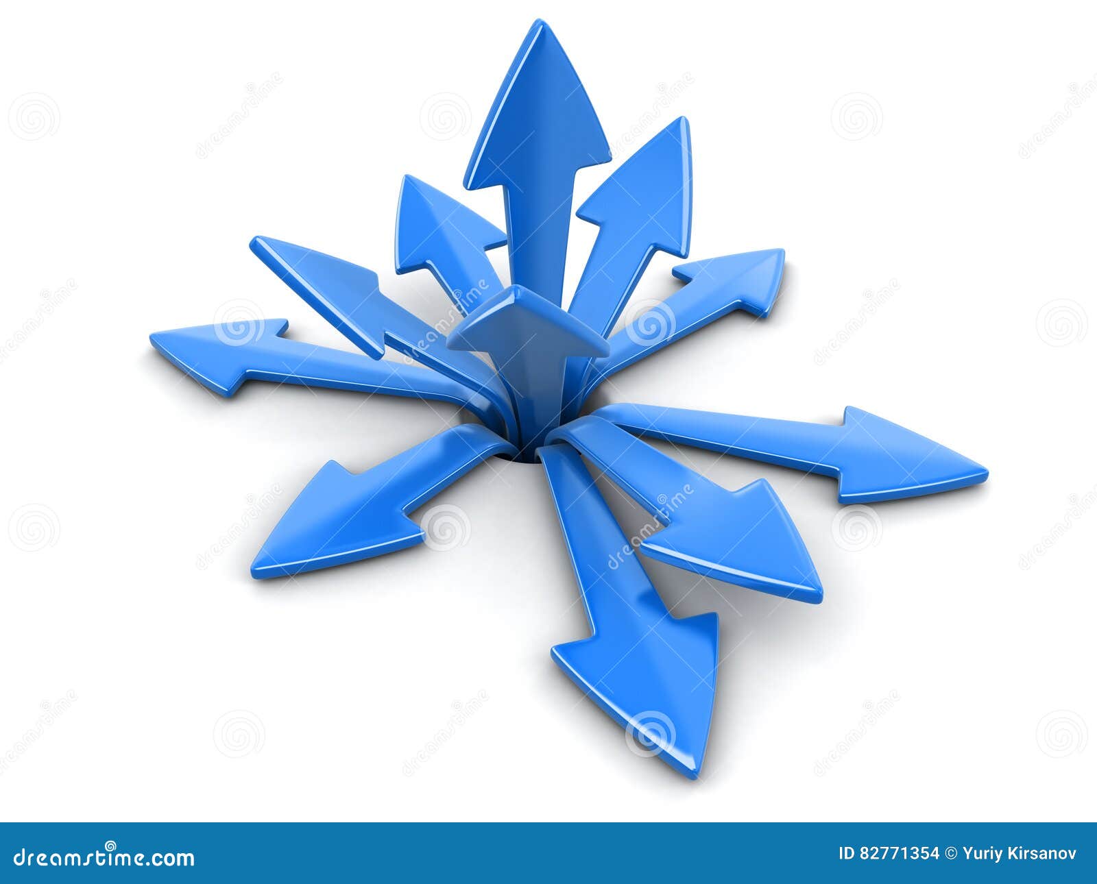 3d Image of Arrows in Different Directions Stock Illustration ...