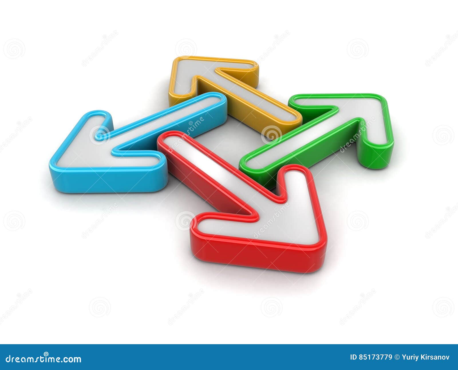 3d Image of Arrows in Different Directions Stock Illustration ...