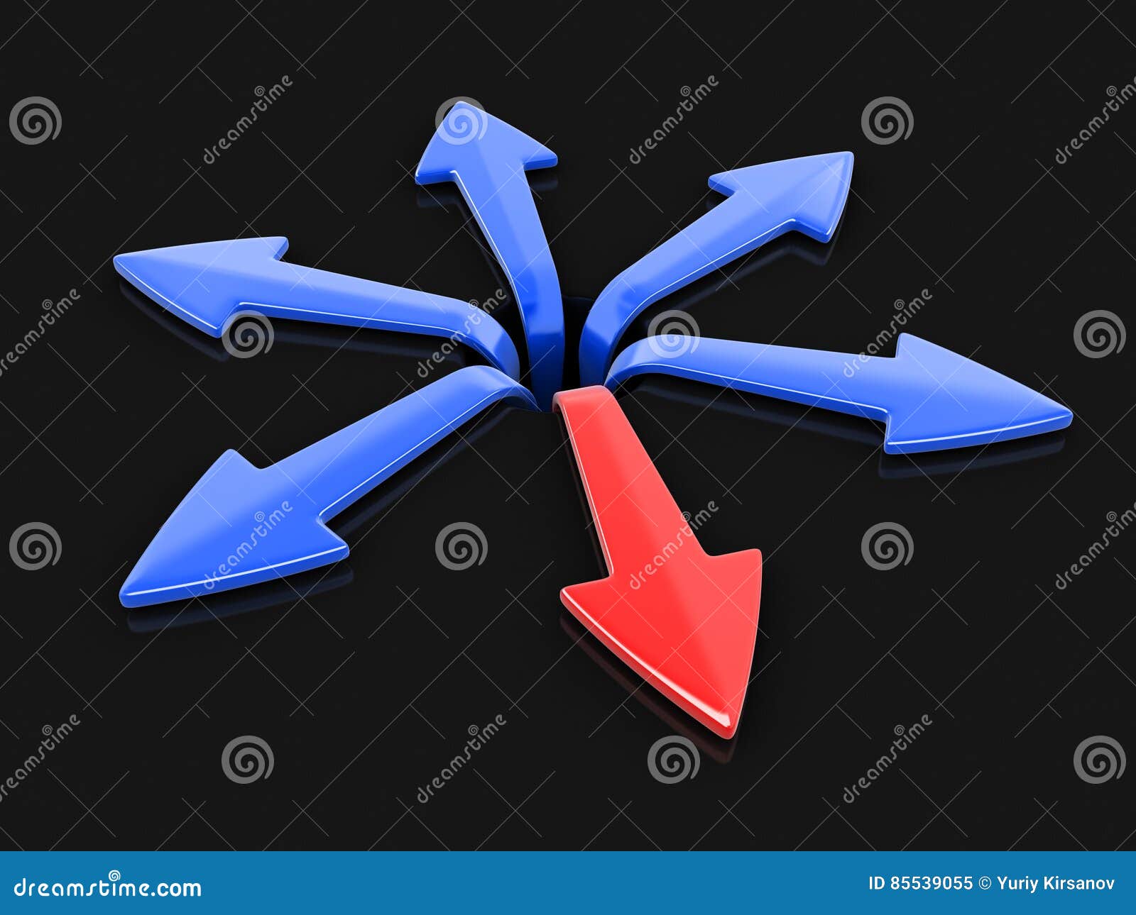 3d Image of Arrows in Different Directions Stock Illustration ...