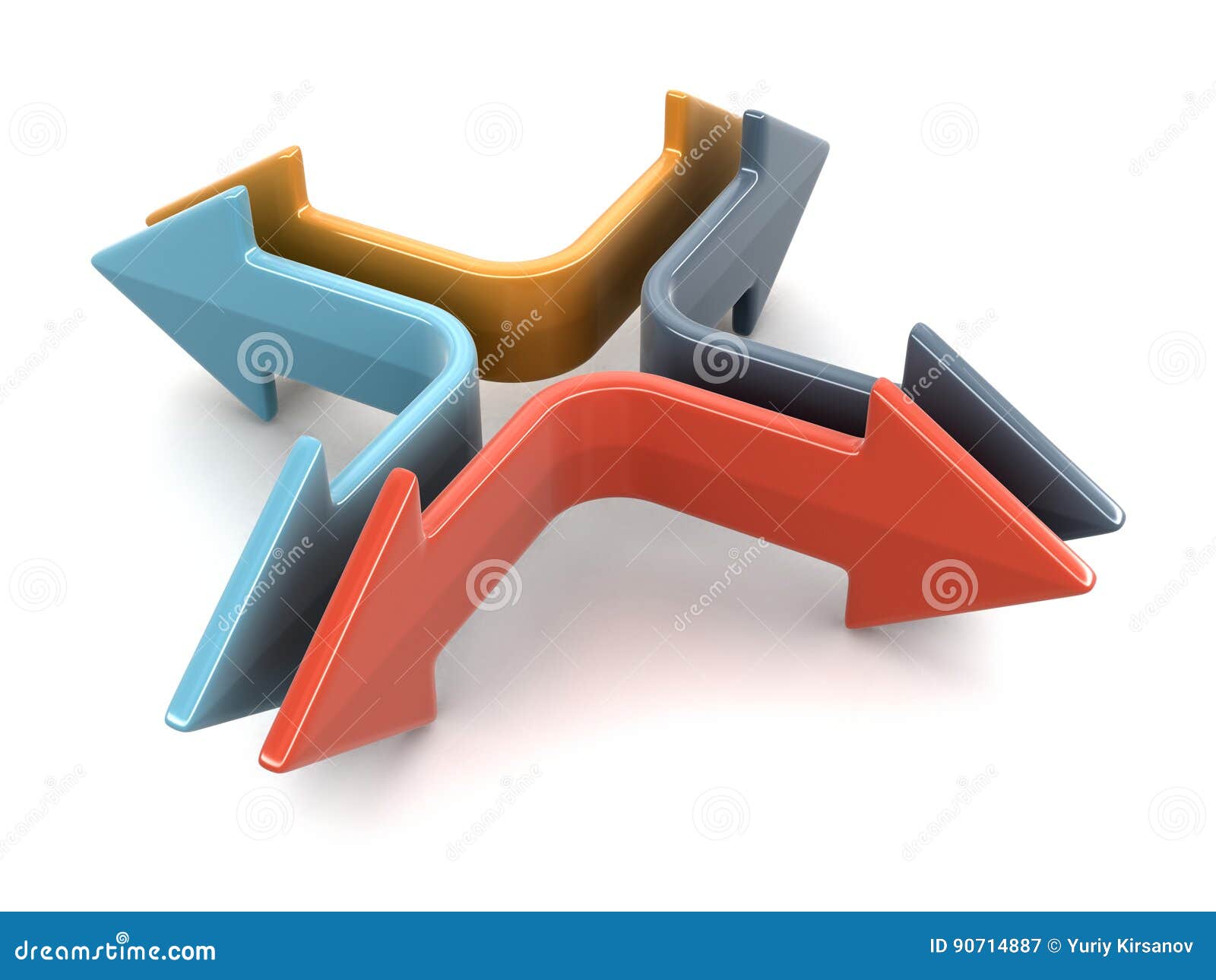 3d Image of Arrows in Different Directions Stock Illustration ...