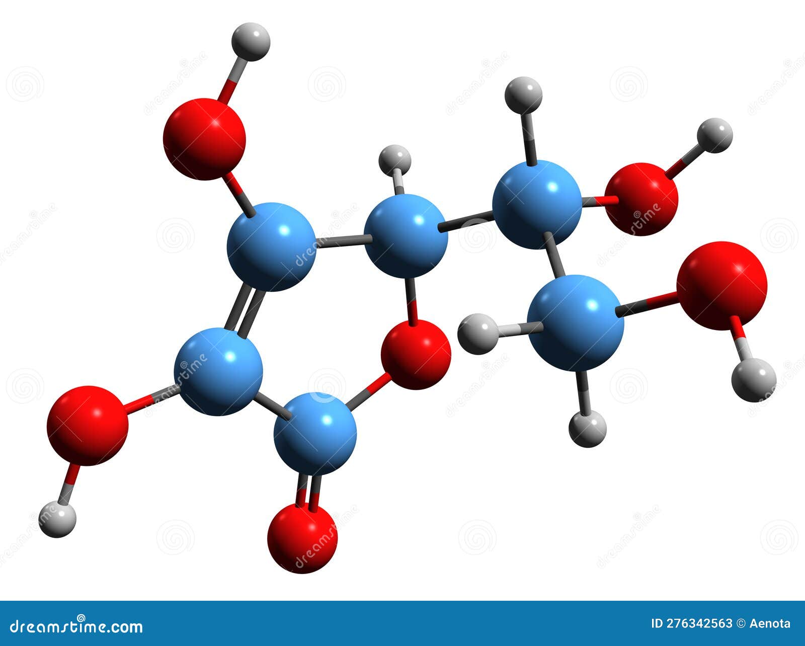 3D Image of Ascorbic Acid Skeletal Formula Stock Illustration ...