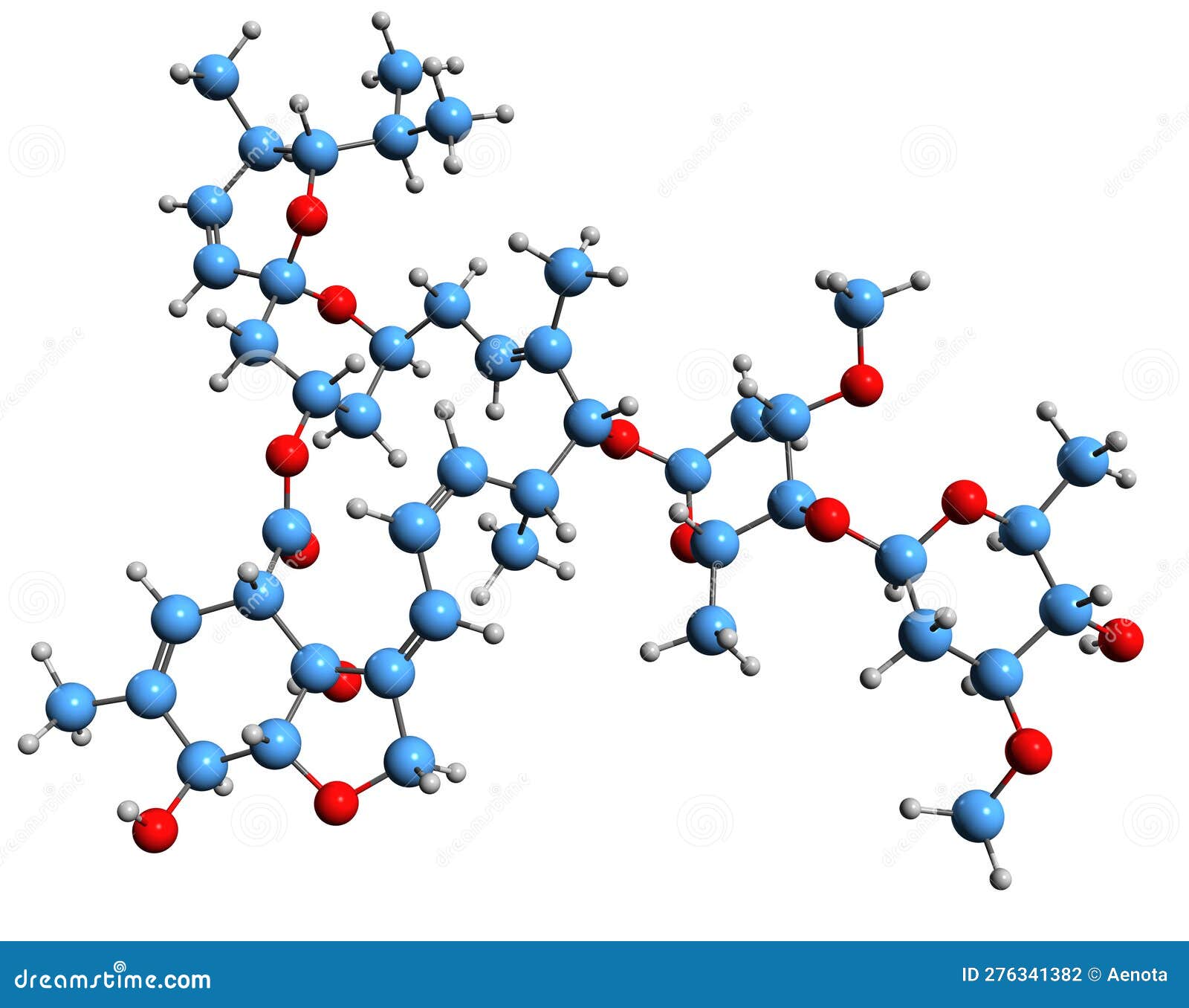 Abamectin Insecticide Molecule. 3D Rendering. Atoms Are Represented As ...