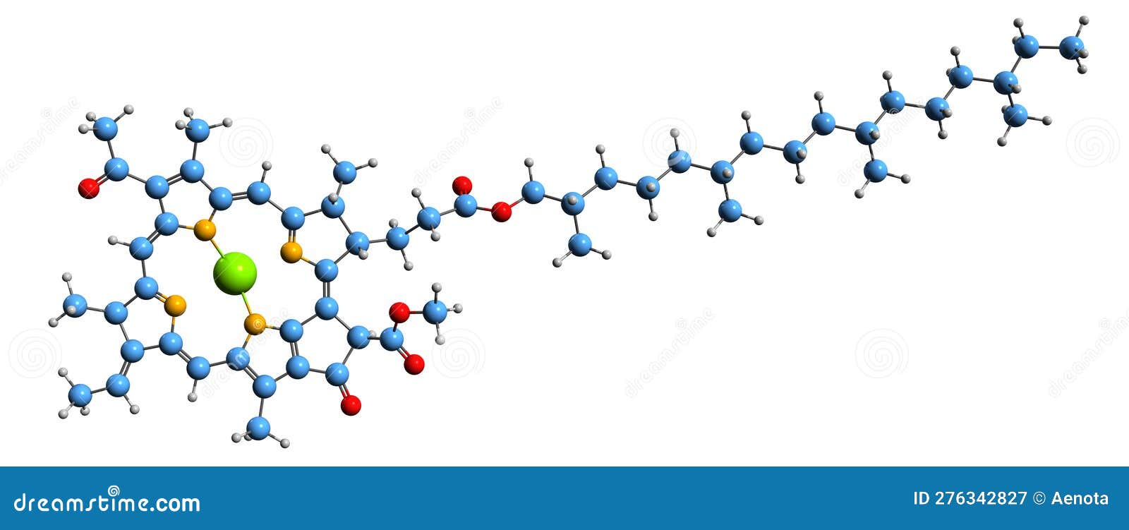 3D Image of Bacteriochlorophyll B Skeletal Formula Stock Illustration ...