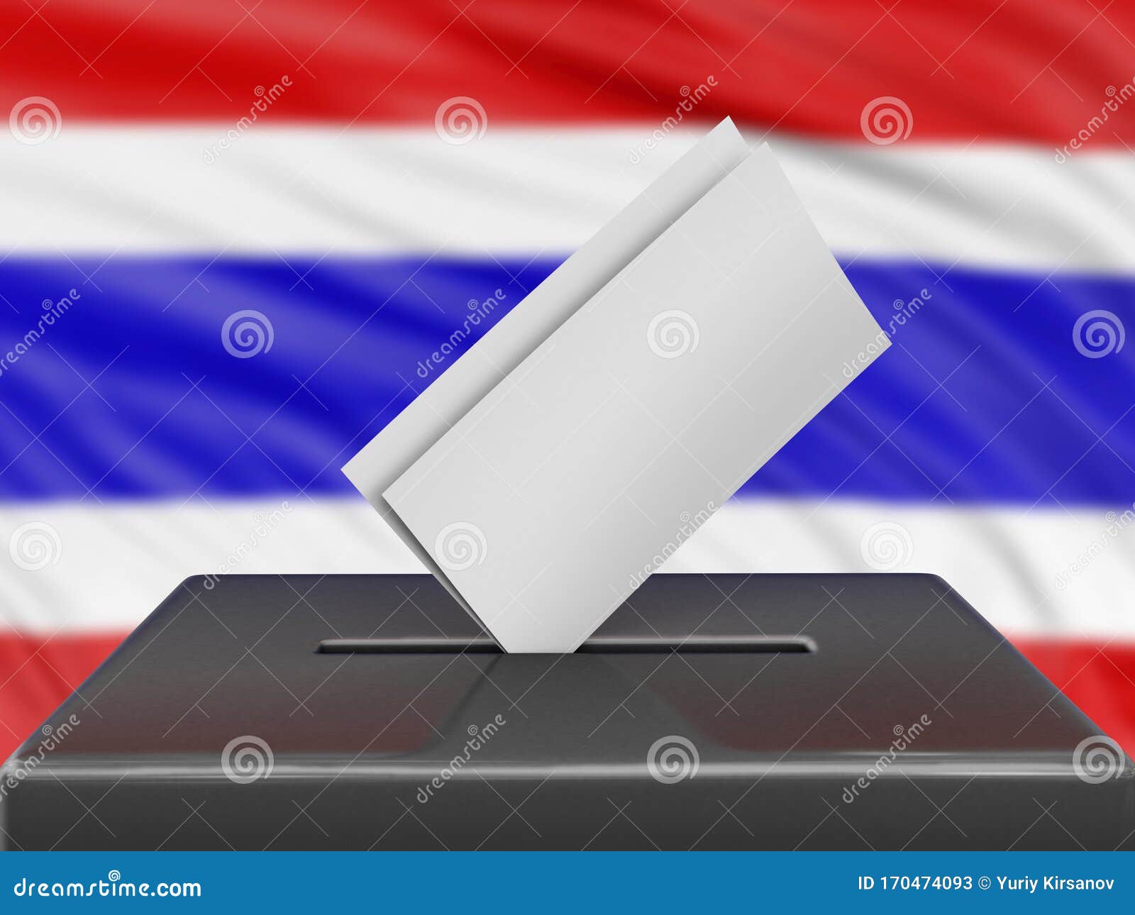 Ballot Box with Thai Flag on Background Stock Illustration ...