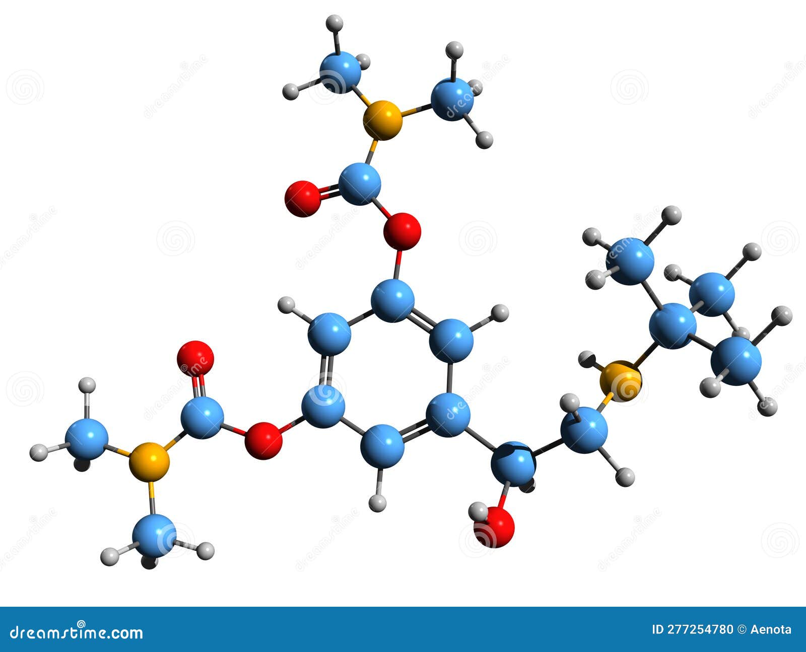 Terbutaline Molecular Structure, 3d Model Molecule, Bricanyl ...