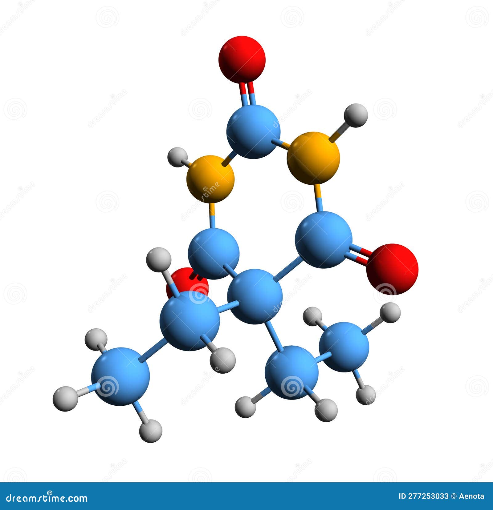 3D Image of Barbital Skeletal Formula Stock Illustration - Illustration ...