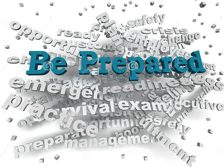 3d Image Be Prepared Word Cloud Concept Stock Illustration ...