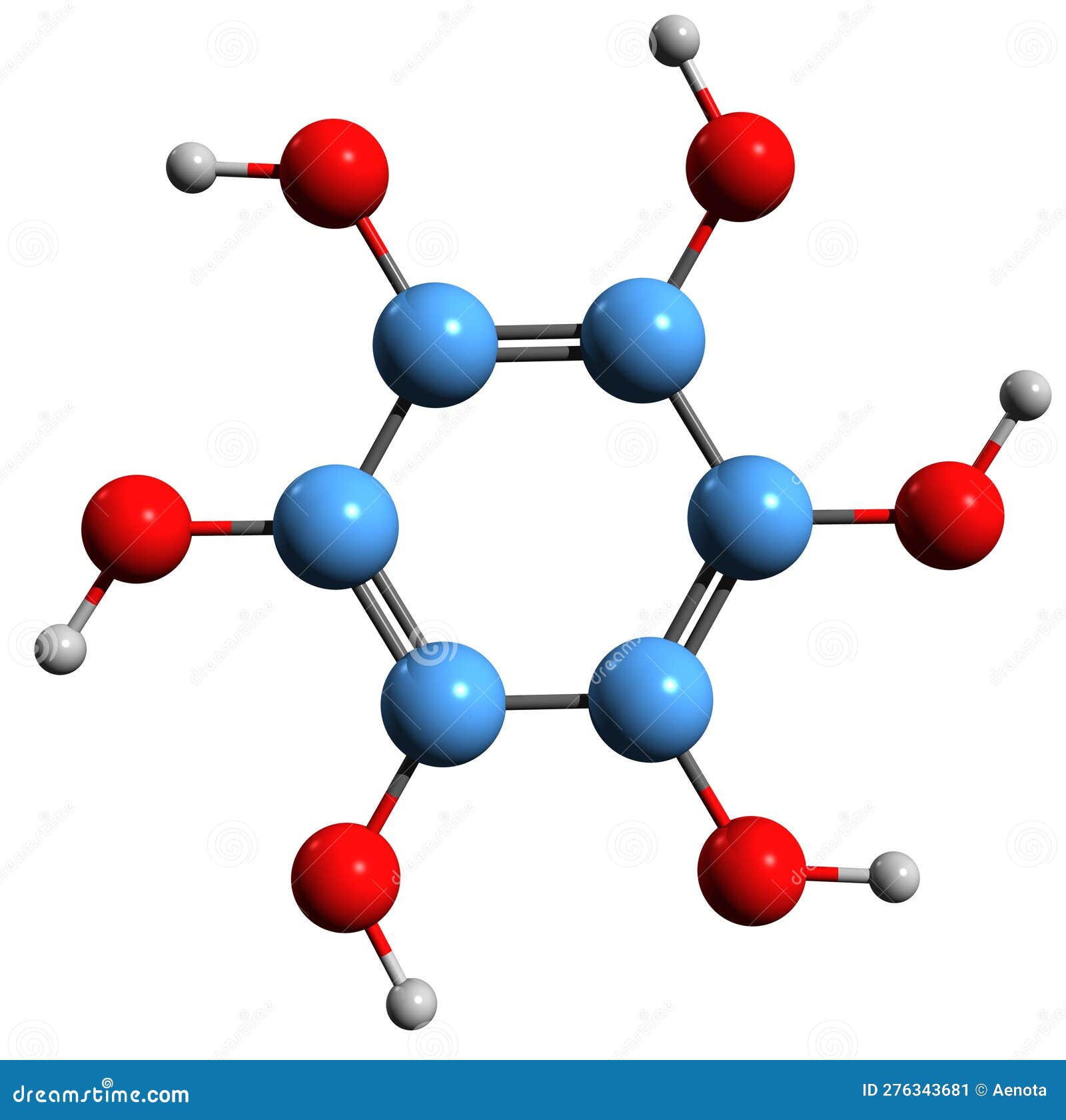 3D Image of Benzenehexol Skeletal Formula Stock Illustration ...
