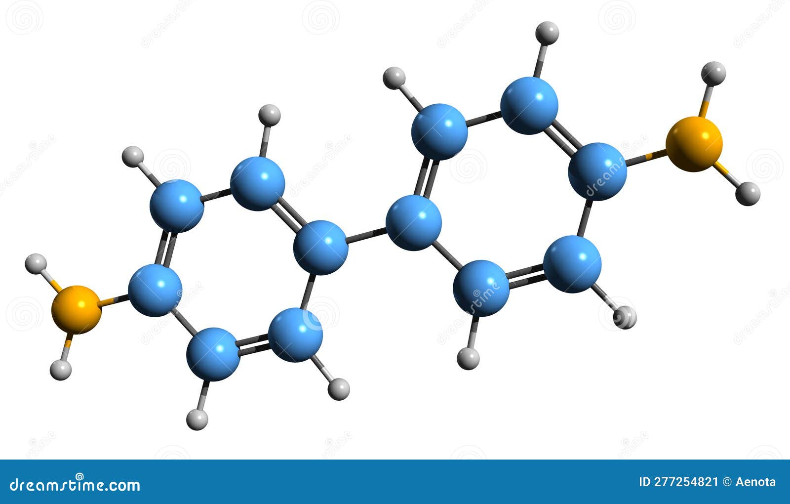 3D Image of Benzidine Skeletal Formula Stock Illustration ...