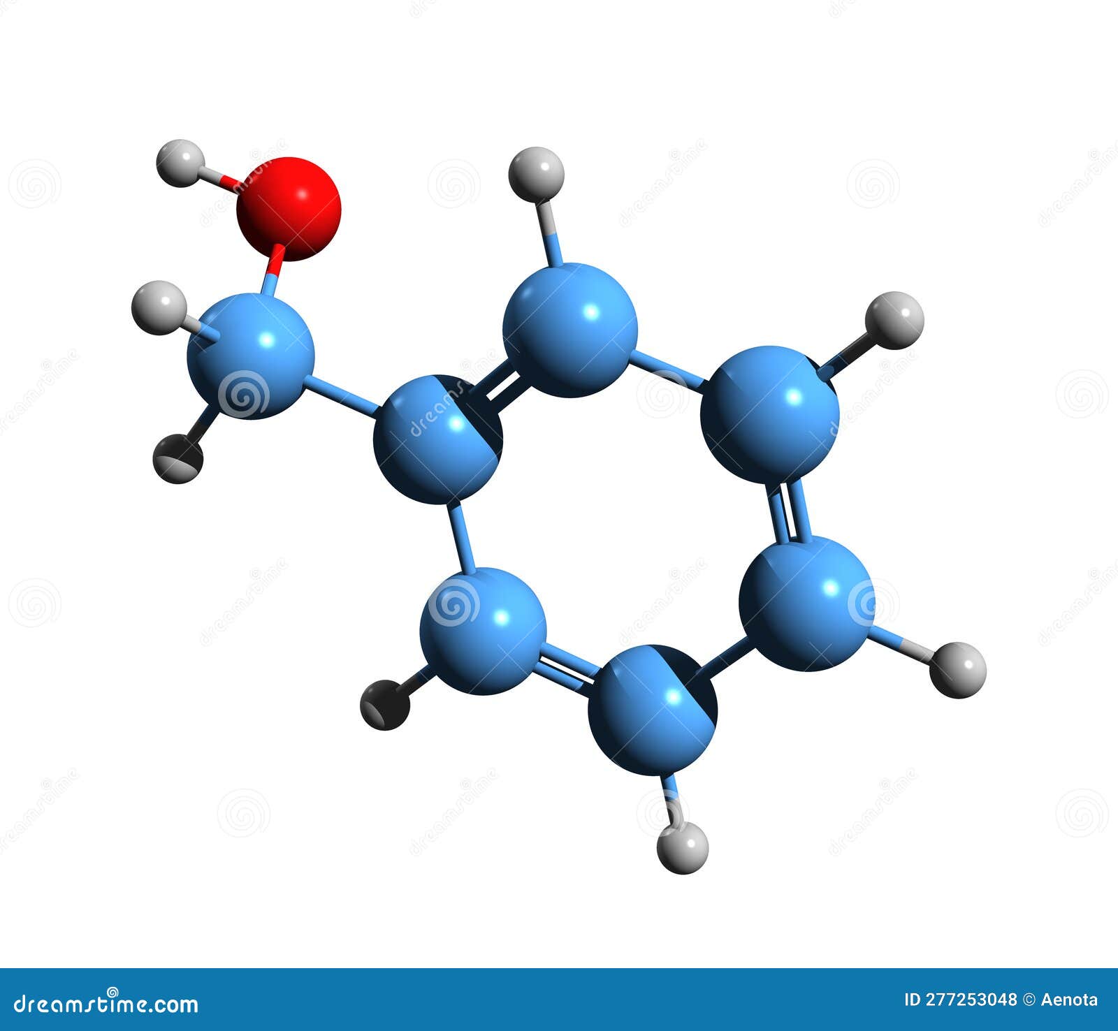 3D Image of Benzyl Alcohol, E1519 Skeletal Formula Stock Illustration ...