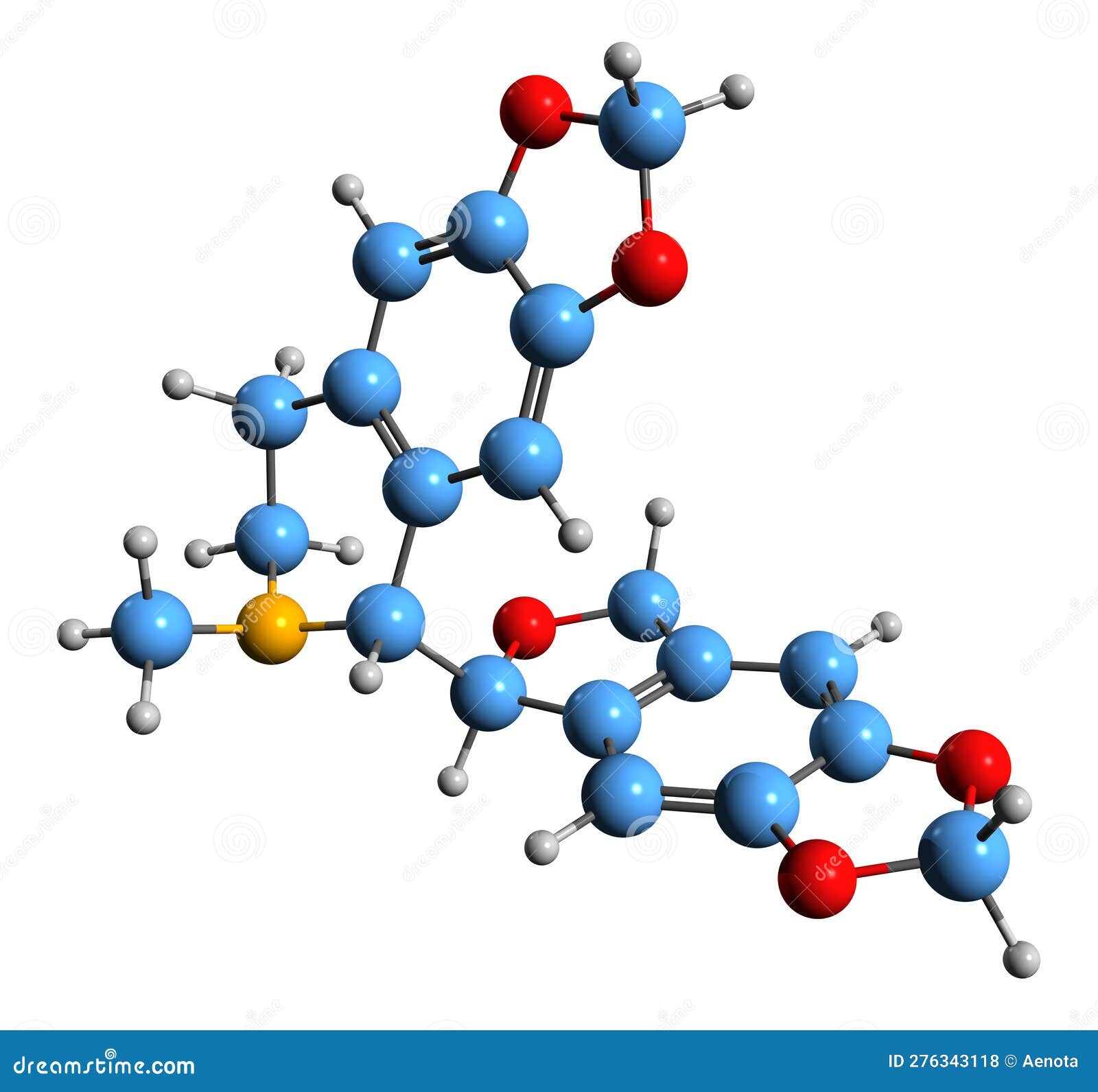 3D Image of Bicuculline Skeletal Formula Stock Illustration ...