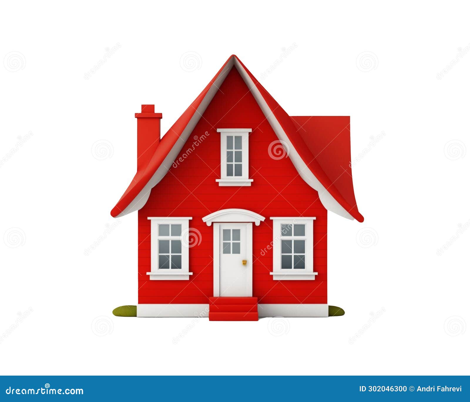 3D Image of a Big Red House Stock Illustration - Illustration of ...