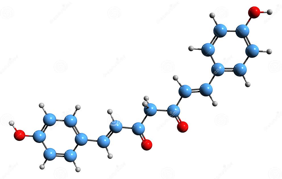 3D Image of Bisdemethoxycurcumin Skeletal Formula Stock Illustration ...