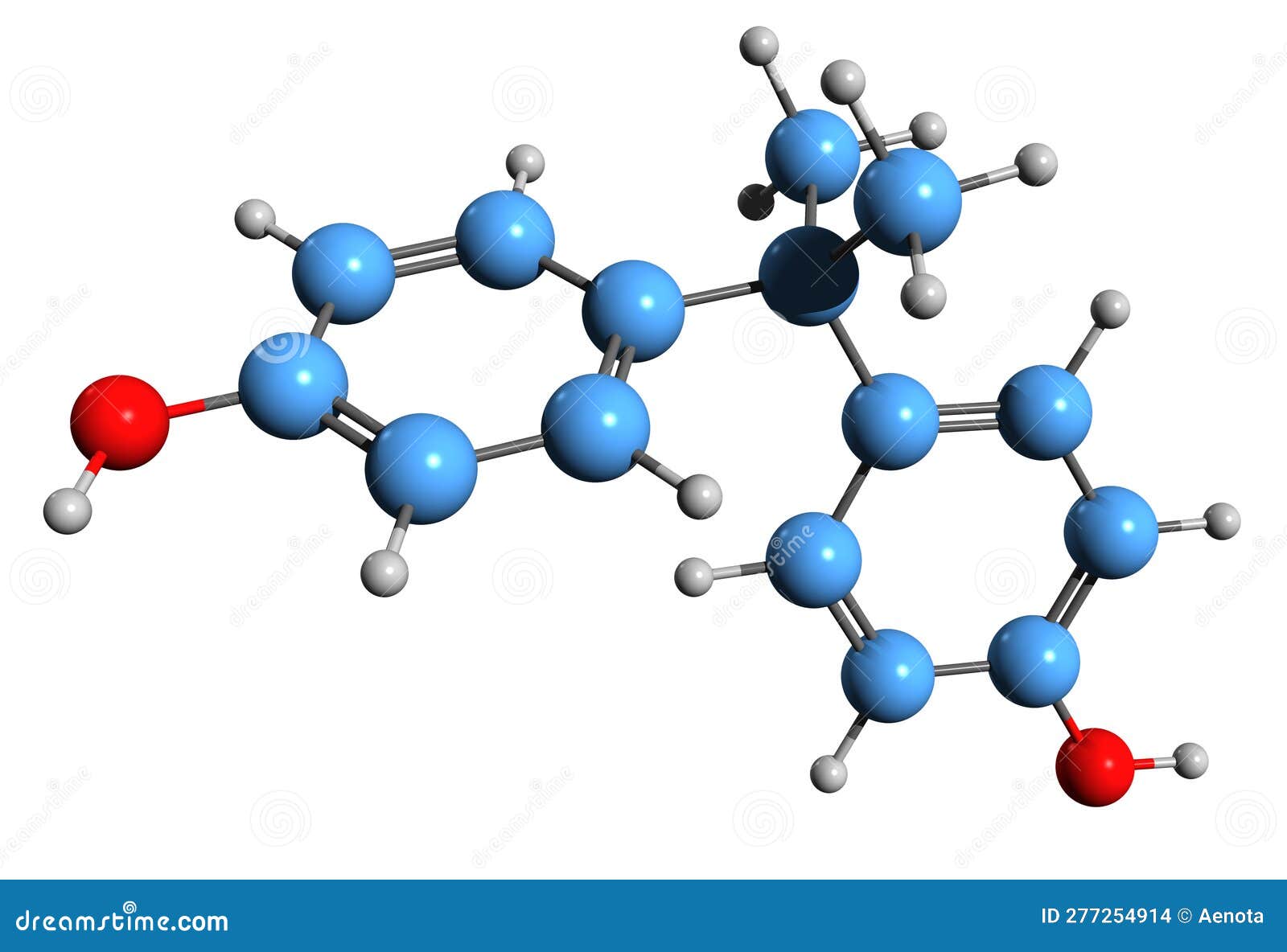 3D Image of Bisphenol a Skeletal Formula Stock Illustration ...