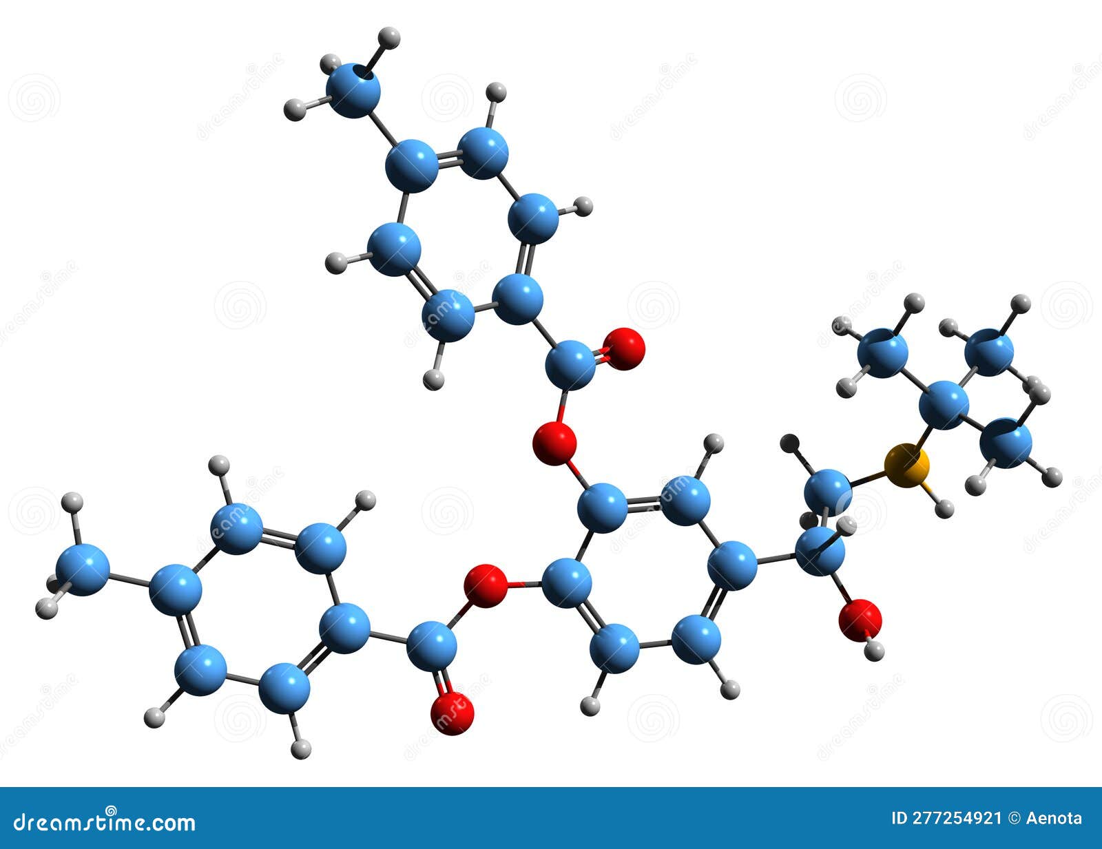 3D Image of Bitolterol Skeletal Formula Stock Illustration ...