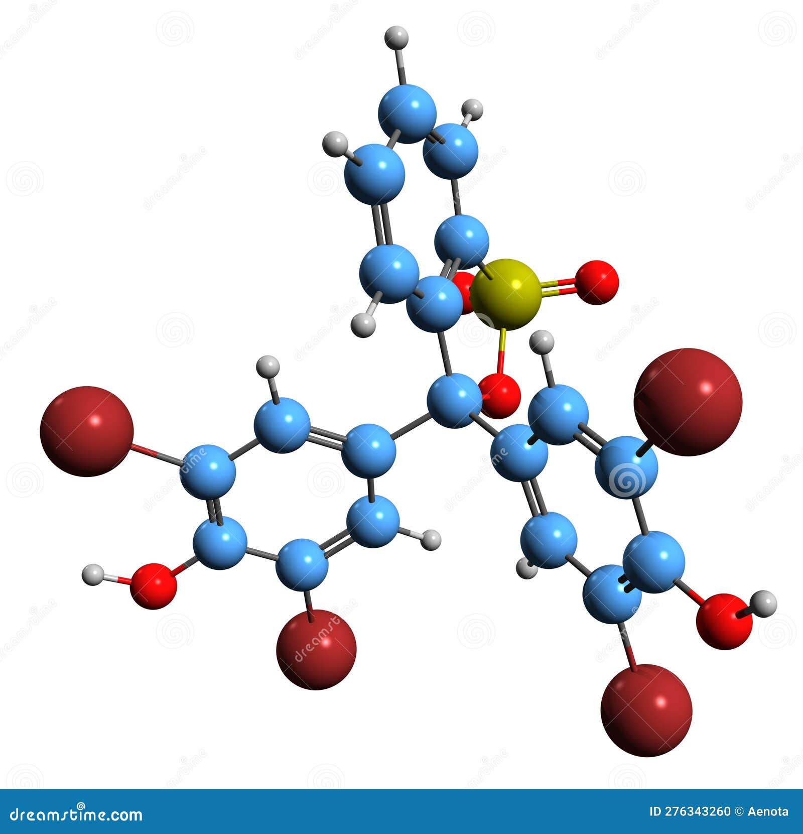 3D Image of Bromophenol Blue Skeletal Formula Stock Illustration ...