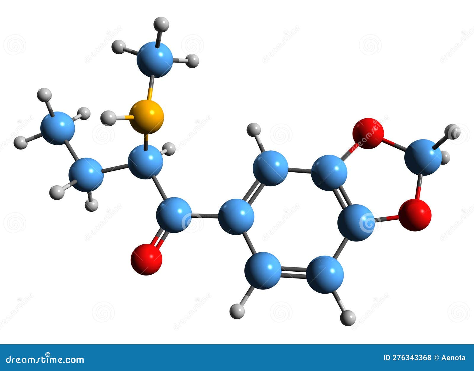 3D Image of Butylone Skeletal Formula Stock Illustration - Illustration ...