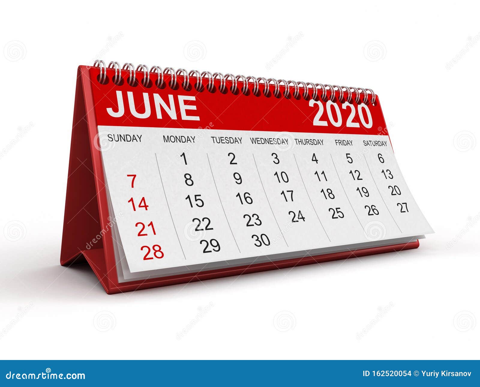 Calendar - June 2020 Clipping Path Included Stock Illustration ...