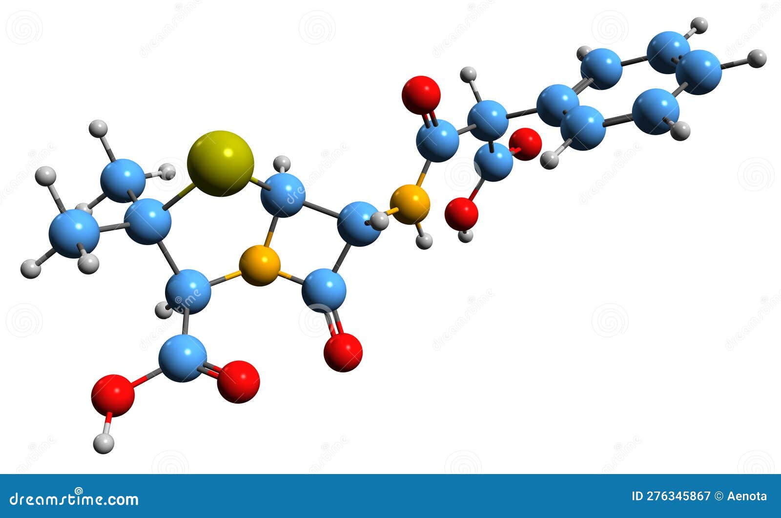3D Image of Carbenicillin Skeletal Formula Stock Illustration ...