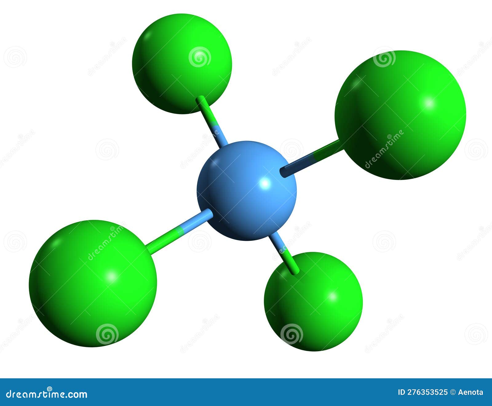 3D Image of Carbon Tetrachloride Skeletal Formula Stock Illustration ...