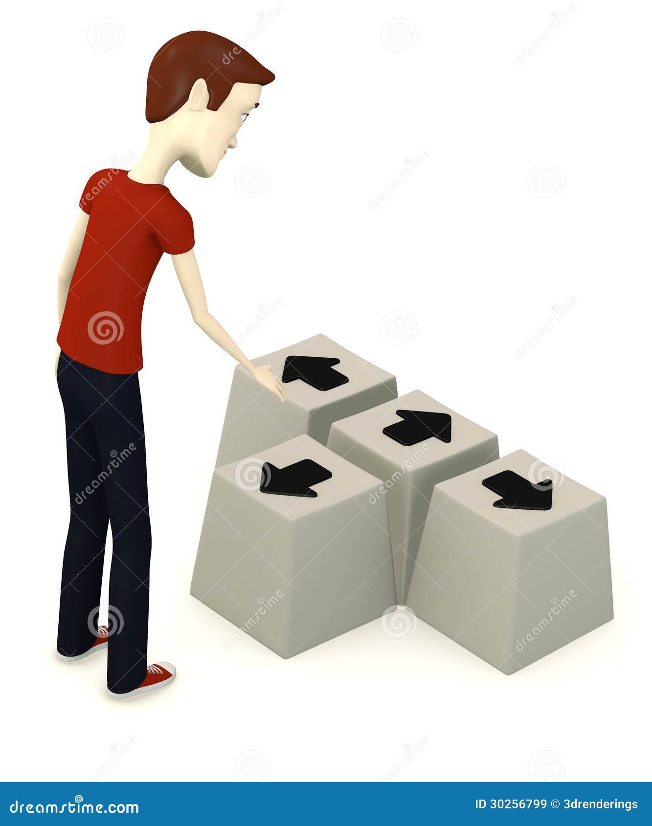 Cartoon Man With Control Arrows Royalty-Free Stock Photography ...