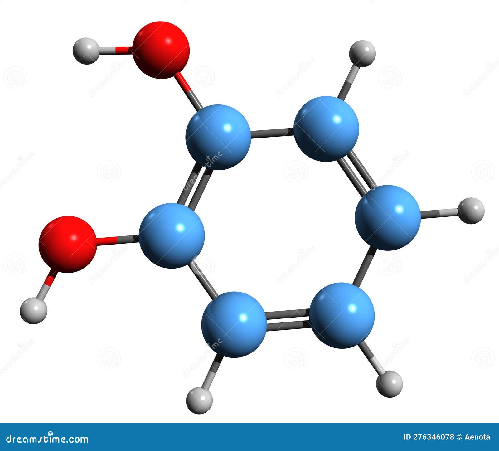 Catechol, Pyrocatechol. Molecular Structures, 3d Rendering, Structural ...