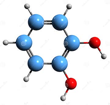 3D Image of Catechol Skeletal Formula Stock Illustration - Illustration ...
