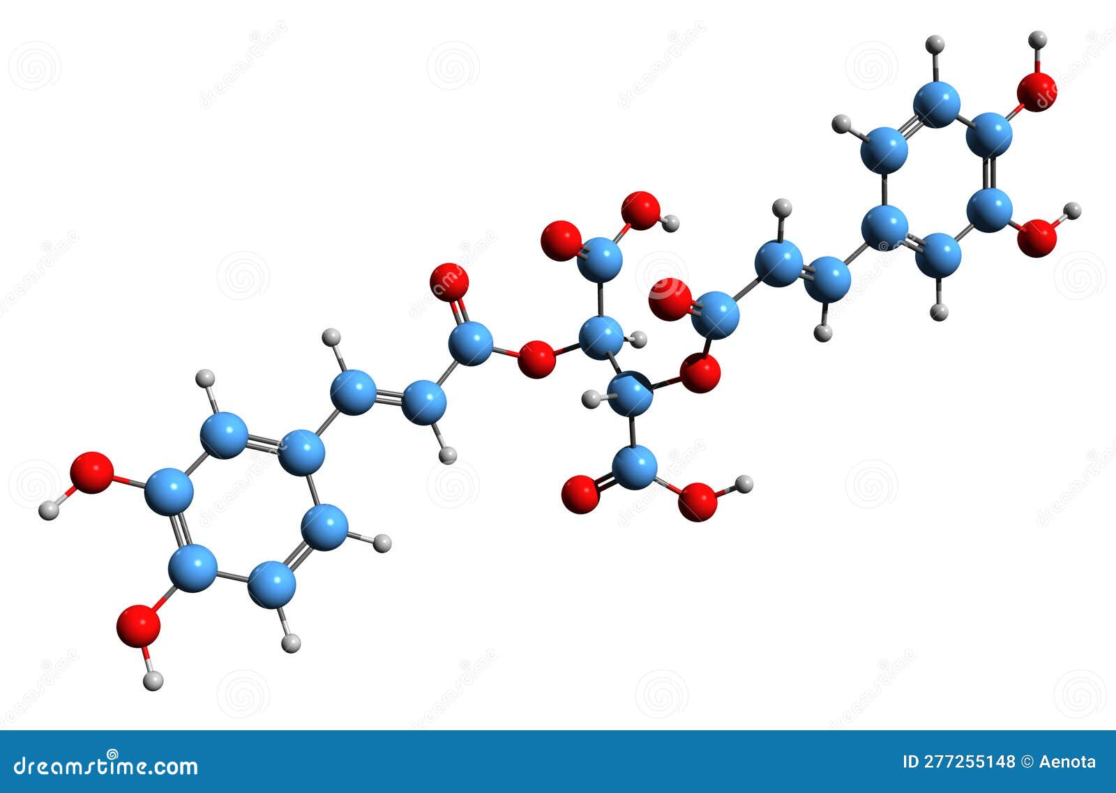 3D Image of Chicoric Acid Skeletal Formula Stock Illustration ...