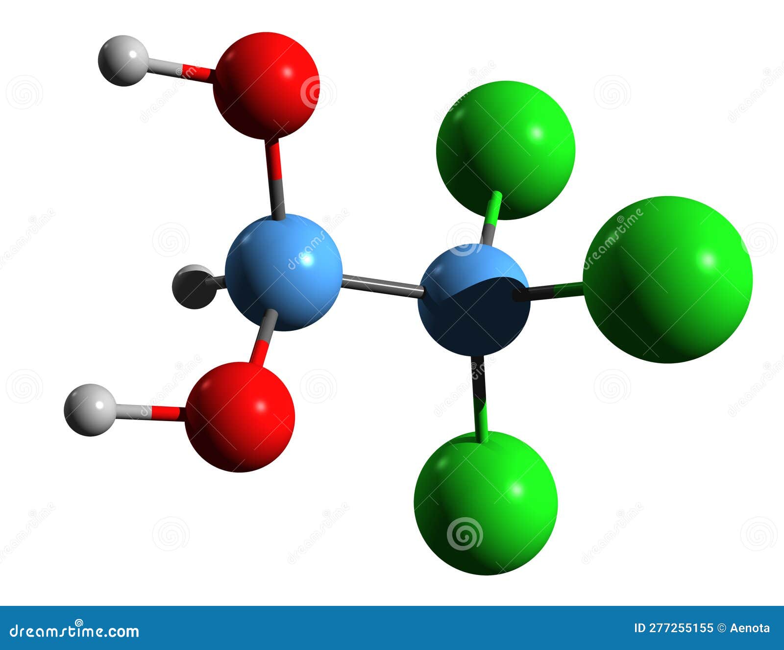 3D Image of Chloral Hydrate Skeletal Formula Stock Illustration ...