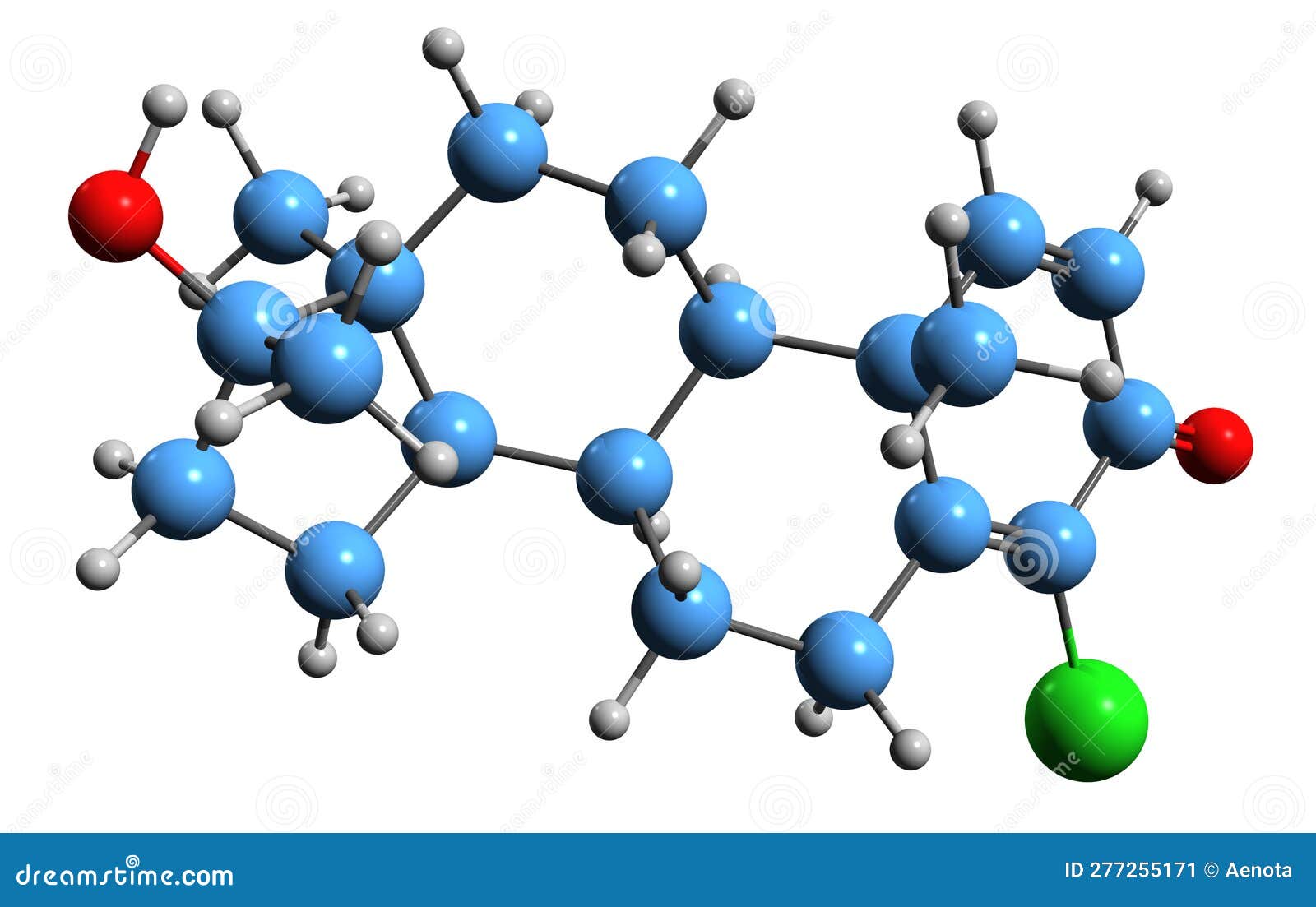 3D Image of Chlorodehydromethyltestosterone Skeletal Formula Stock ...