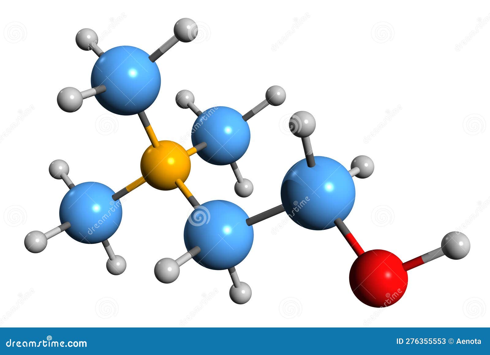 3D Image of Choline Skeletal Formula Stock Illustration - Illustration ...