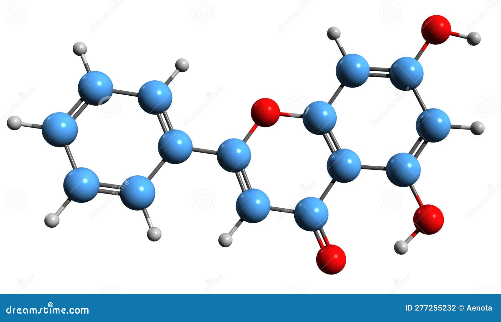 3D Image of Chrysin Skeletal Formula Stock Illustration - Illustration ...