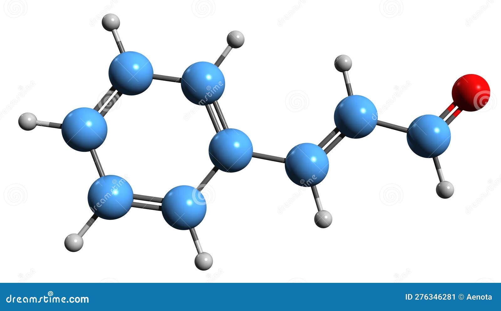 Cinnamaldehyde Cinnamic Aldehyde Cinnamon Flavor Molecule. 3D Rendering ...
