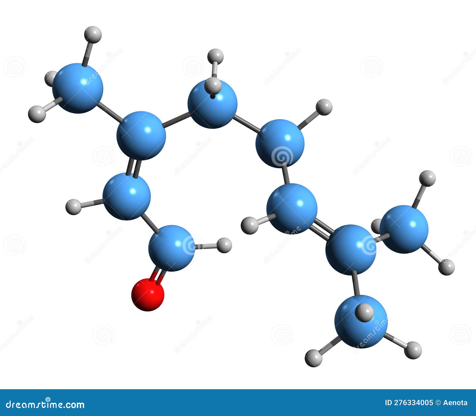 3D Image of Citral Skeletal Formula Stock Illustration - Illustration ...