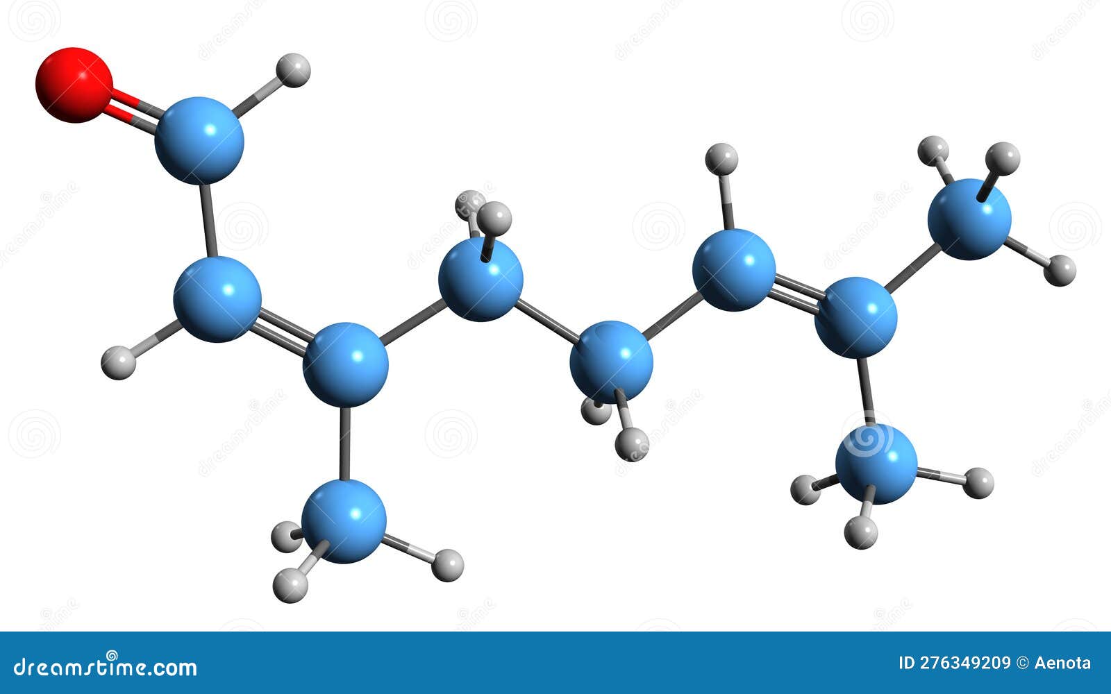 3D Image Of Citral Skeletal Formula Royalty-Free Stock Photo ...