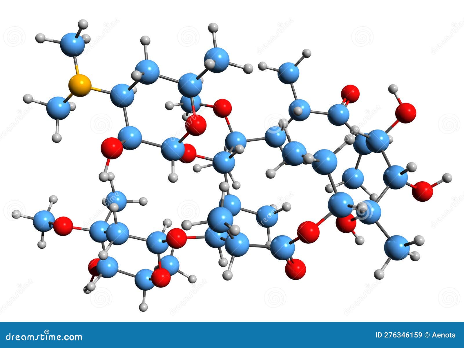 3D Image of Clarithromycin Skeletal Formula Stock Illustration ...