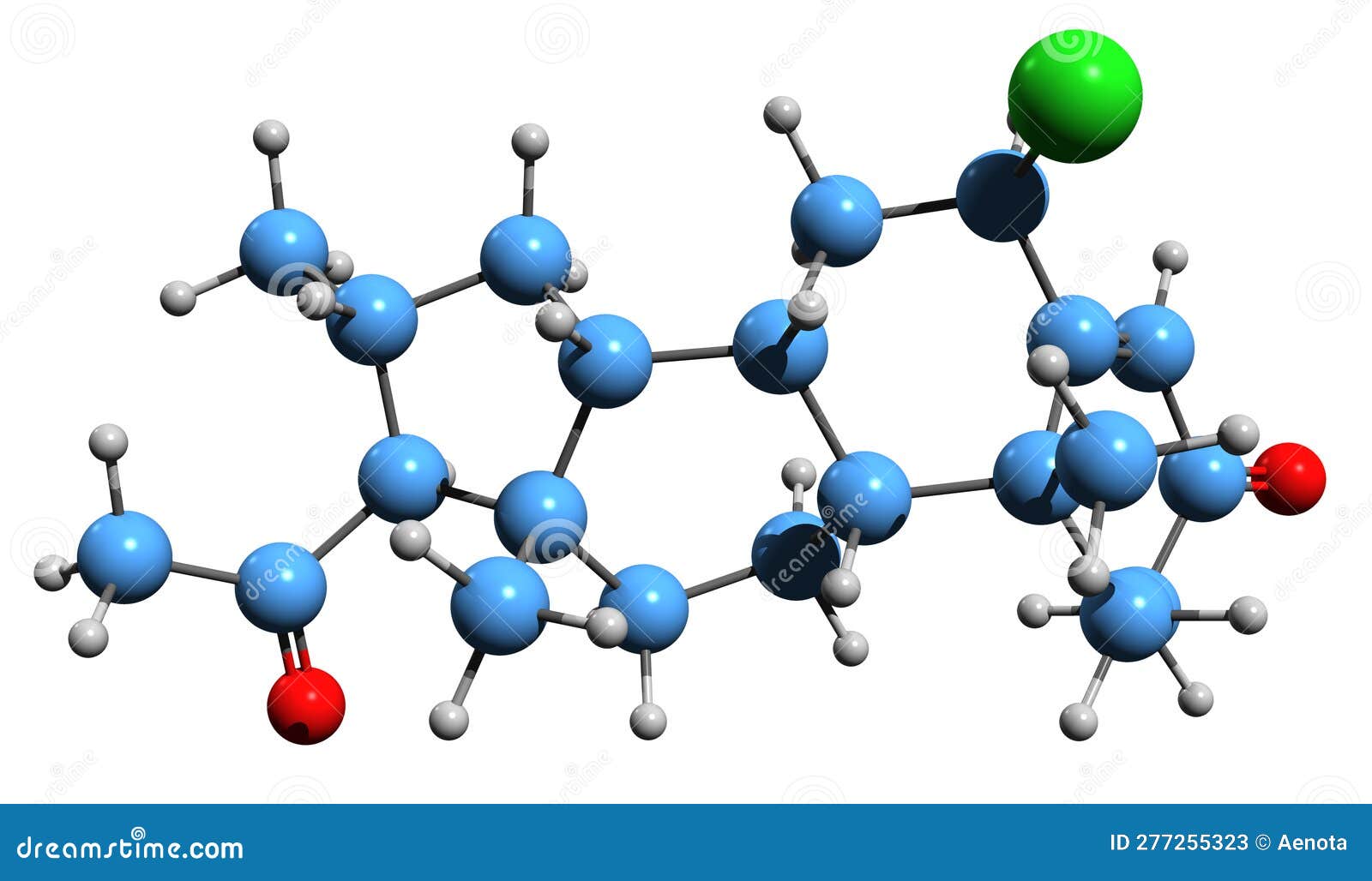 3D Image of Clometerone Skeletal Formula Stock Illustration ...