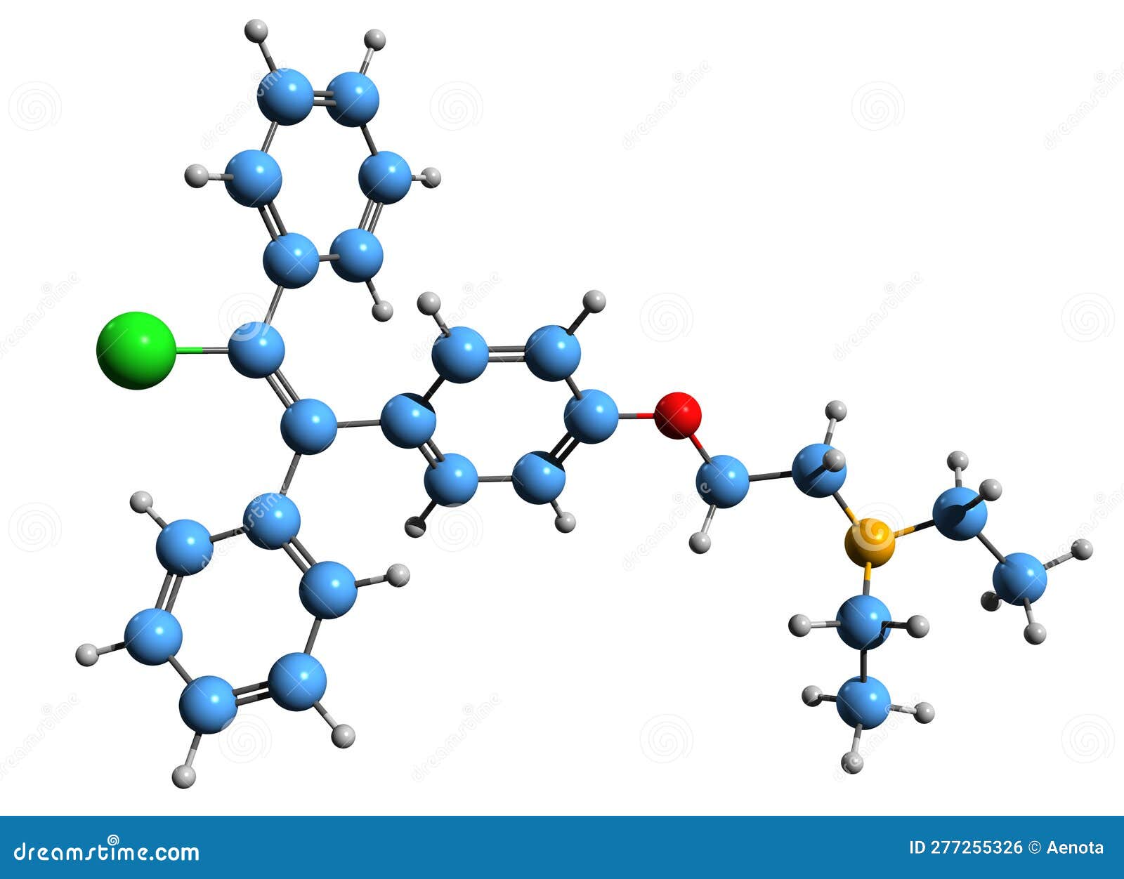 3D Image of Clomifene Skeletal Formula Stock Illustration ...