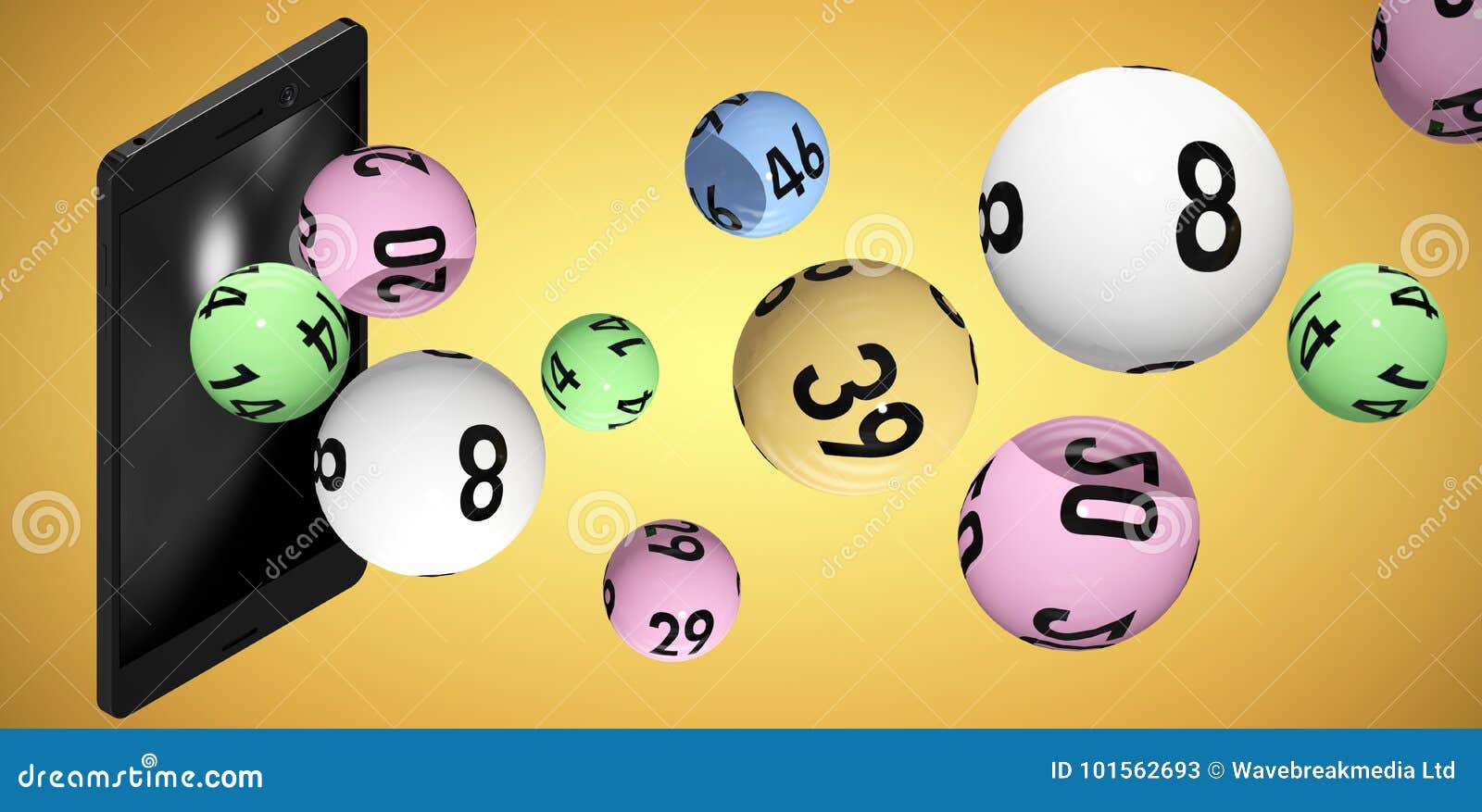 Composite Image of 3d Image of Colorful Bingo Balls Stock Illustration ...