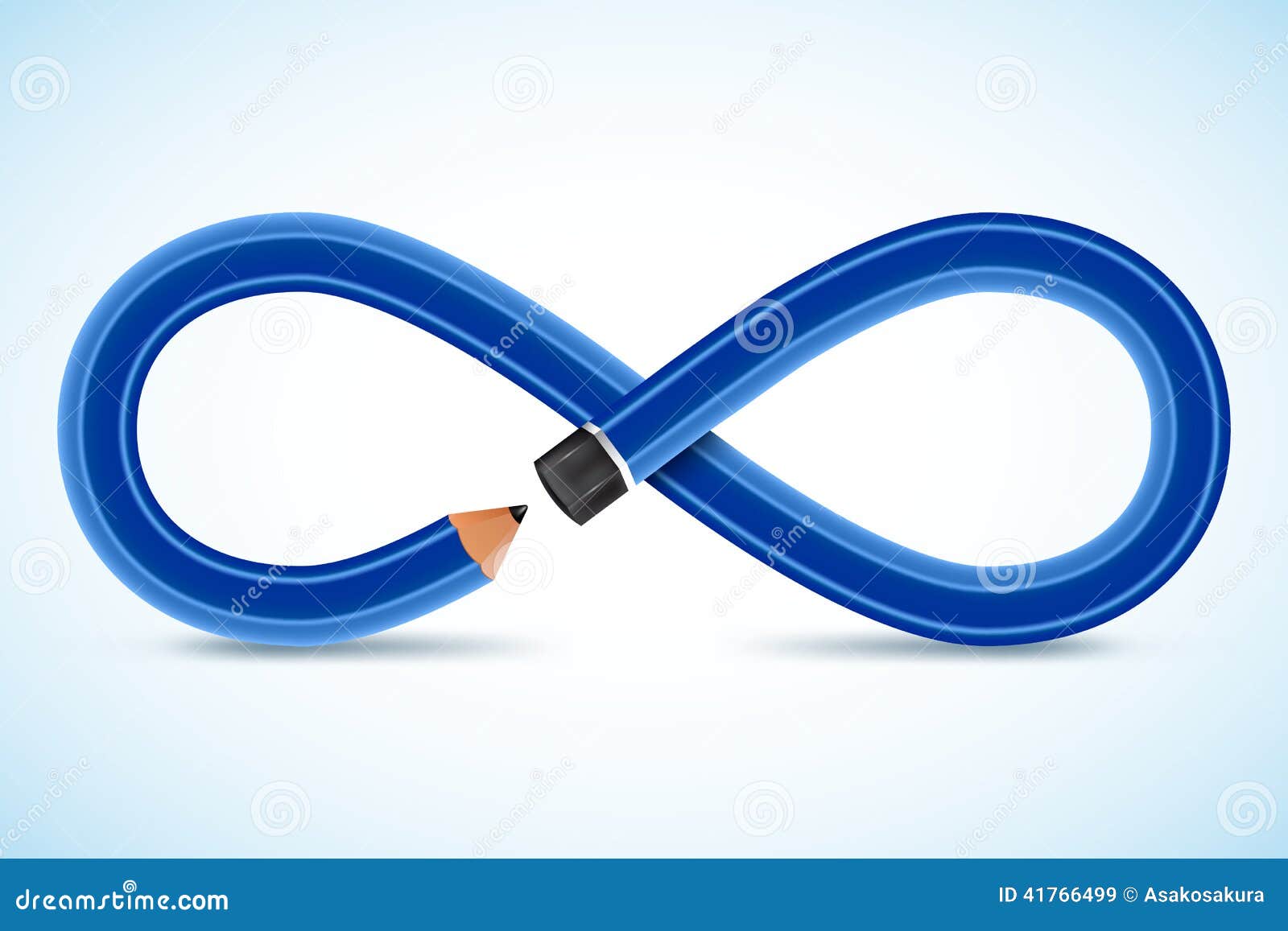 3d Image Conceptual Pencil, Infinity Symbol Stock Vector - Illustration ...