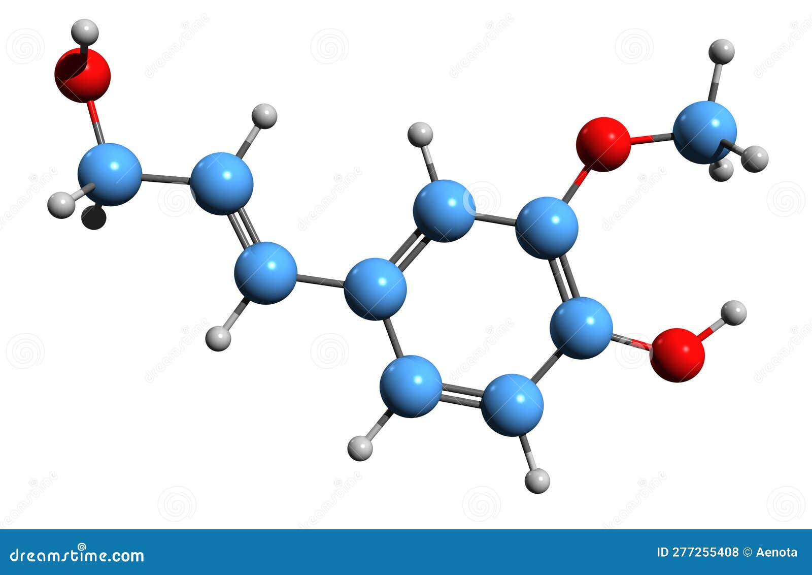 3D Image of Coniferil Alcohol Skeletal Formula Stock Illustration ...