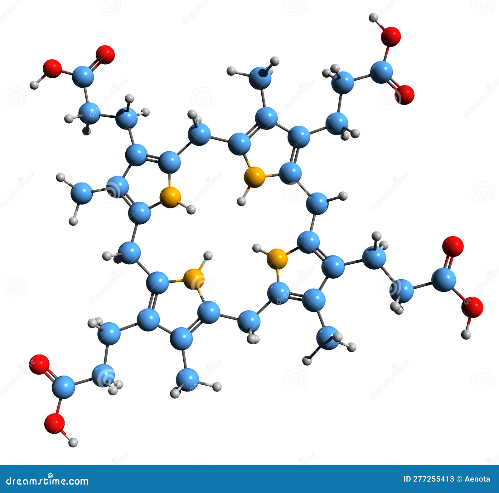 3D Image of Coproporphyrinogen III Skeletal Formula Stock Illustration ...