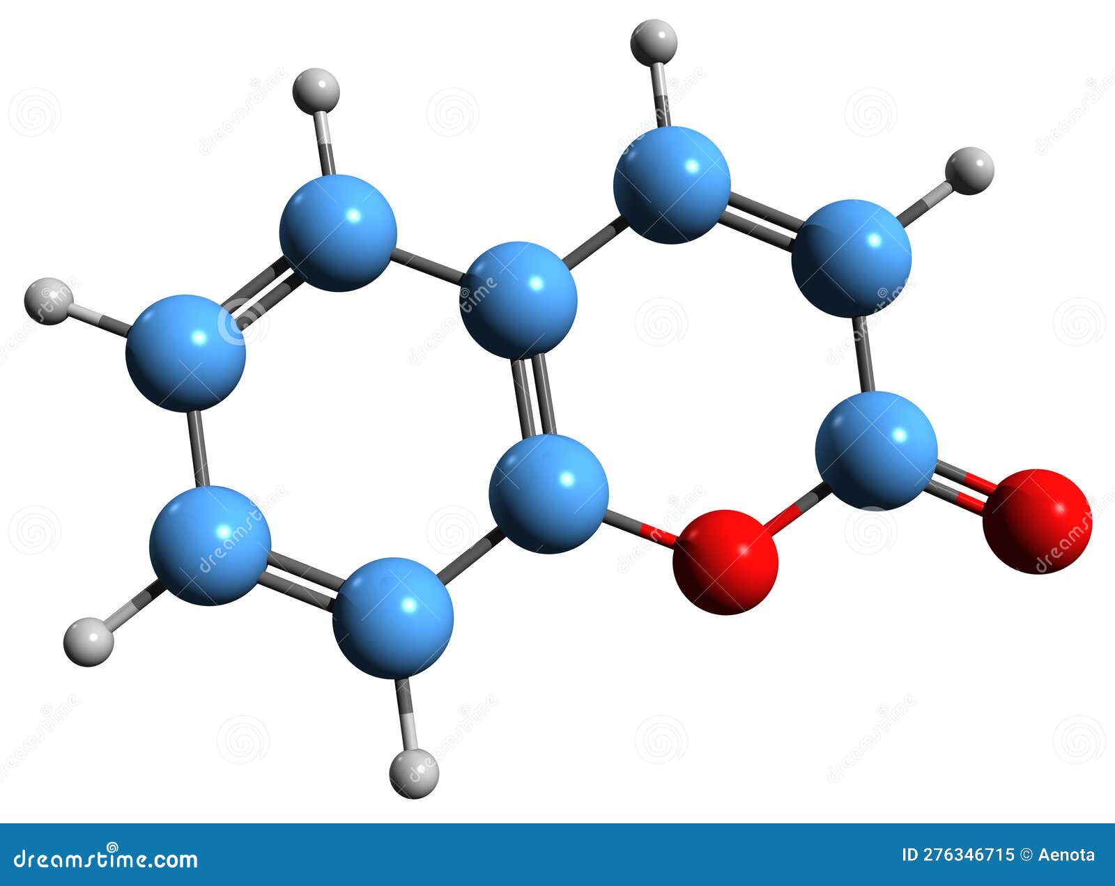 3D Image of Coumarin Skeletal Formula Stock Illustration - Illustration ...