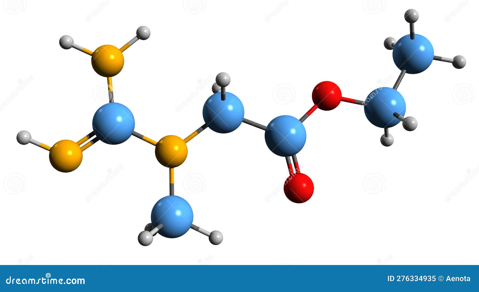 3D Image of Creatine Ethyl Ester Skeletal Formula Stock Illustration ...