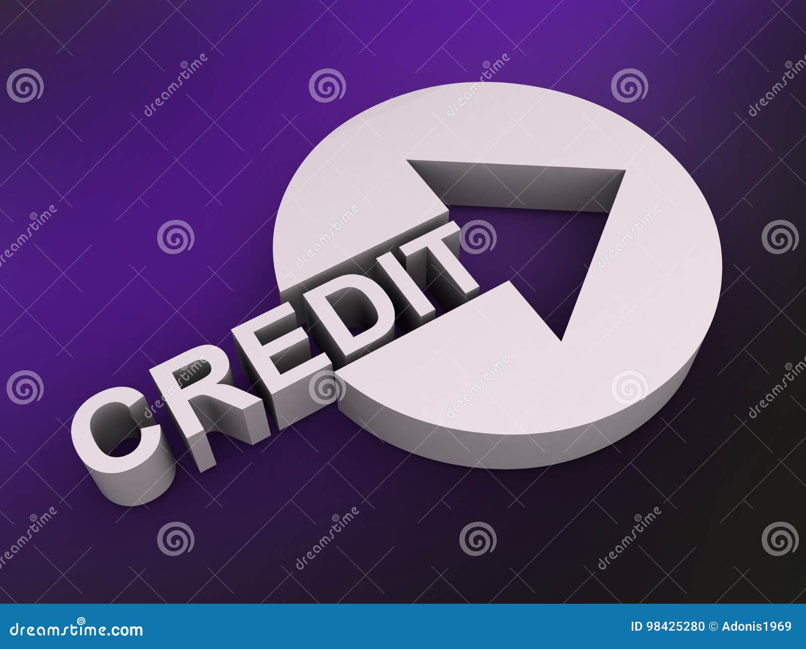 3D Credit Icon stock illustration. Illustration of lend - 98425280