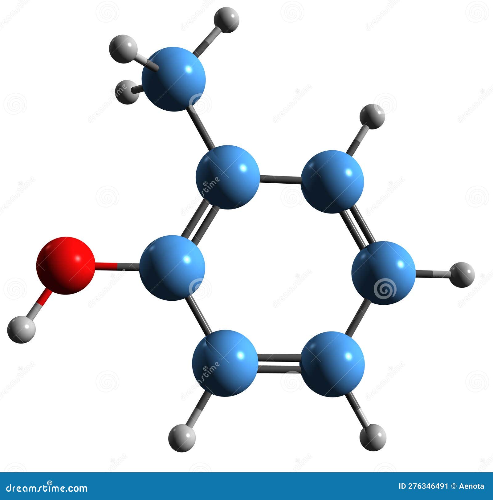 3D Image of Cresol Skeletal Formula Stock Illustration - Illustration ...