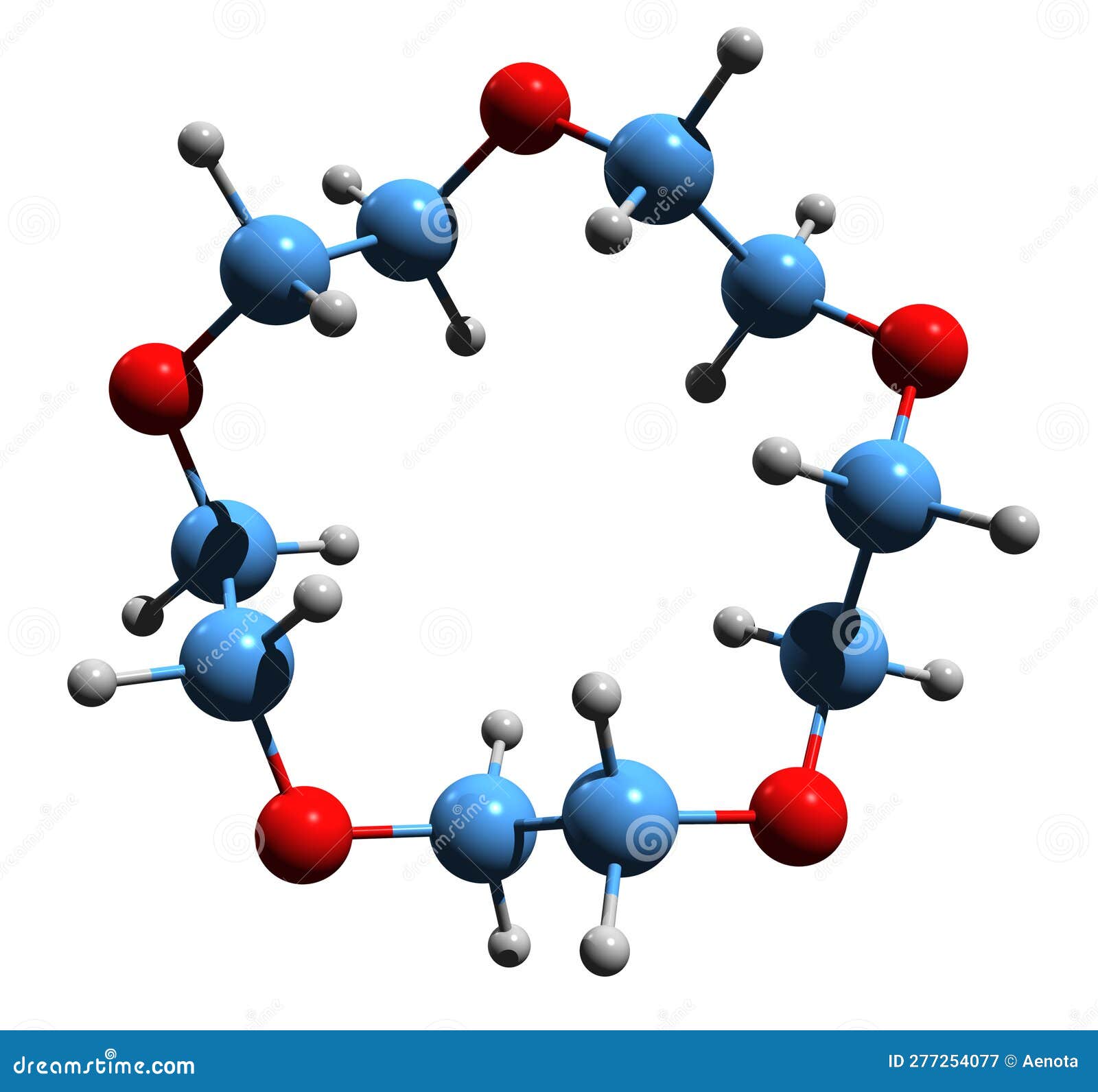 3D Image of 15-Crown-5 Skeletal Formula Stock Illustration ...